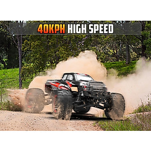 RACENT RC Car, 1:16 Scale All Terrain Monster Truck, 30MPH 4WD Off Road Fast Remote Control Toy 2.4Ghz High Speed Electric Vehicle with 2 Rechargeable Batteries, 40+ Min Play, Gift for Boys Adults