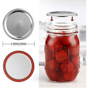 SKERYBD 100-Count Canning Lids, Wide Mouth Mason Jars Lids for Ball/Kerr Jar, Large Mouth and Split-Type (Only Lids)