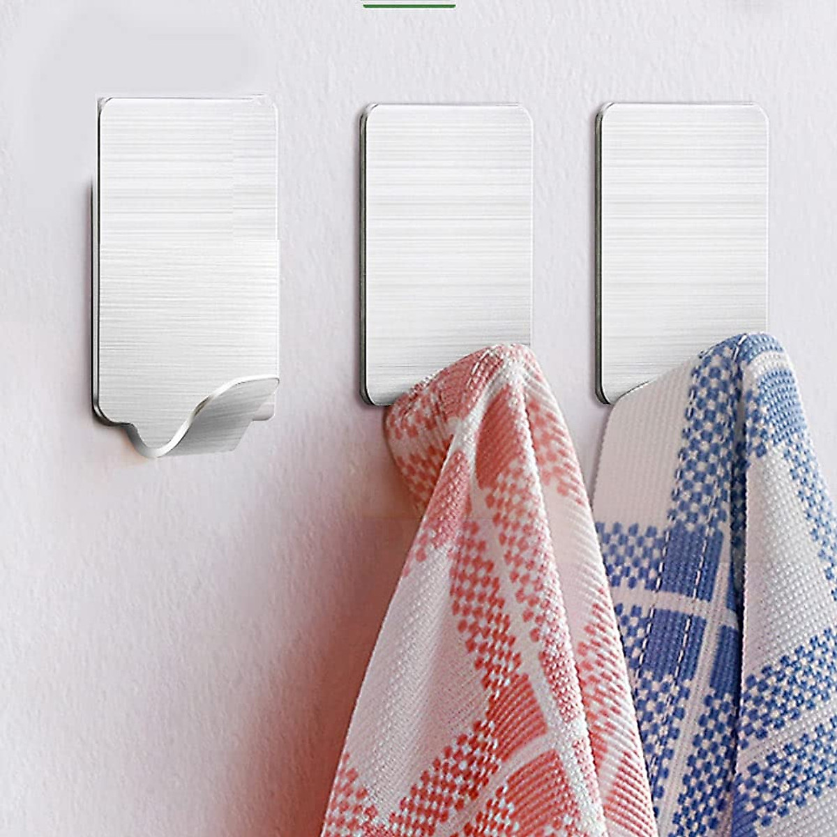 6 Pack door hooks self adhesive Small Sticky Hooks for Hanging Extra Strong Self Adhesive Hooksfor Bathroom Kitchen Hanging Coat Cloth Towel Key Waterproof No Nails 304 Stainless Steel Silver