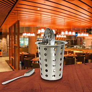 Thunder Group Perforated Flatware Cylinder, Stainless Steel