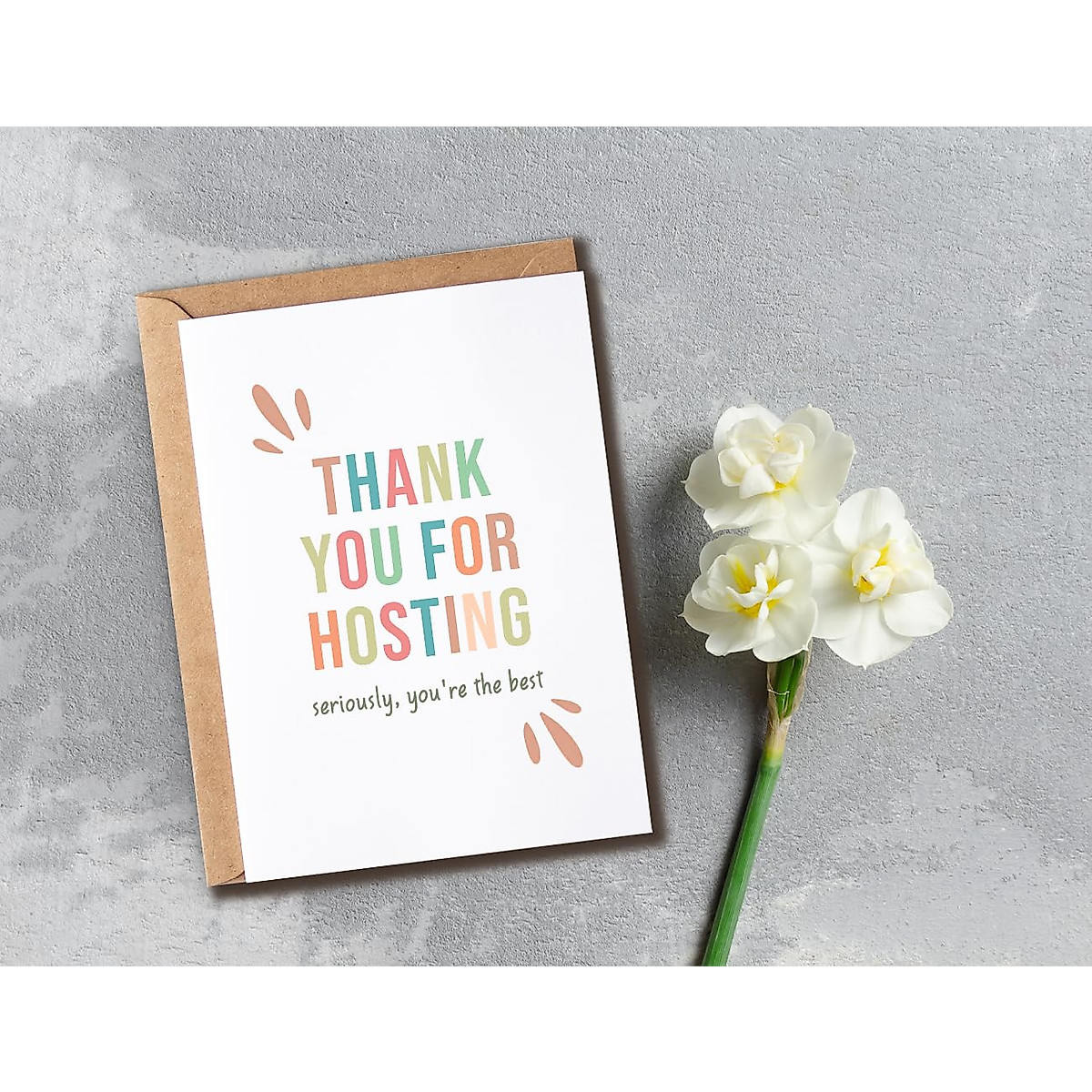 KPLDESIGNS Thank You For Hosting Greeting Card - Thanksgiving Card - Thank You Card - Hostess Greeting Card - Easter Card - Thanksgiving Host Card