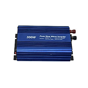 DC 12V to AC120V Pure sine Wave Power Inverter 300W with Dual sockets Output and DC 5V 2Amp USB Output. Ideal for Most Small Power appliances. (300W) Blue