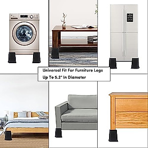 DEDU Bed Risers 8 Inch Heavy Duty 4 Pack, Furniture Risers for Sofas Oversized Supports Up to 11000 Lbs, Upgrade Couch Risers L Shape for Sofas, Couch, Desk or Chair (Black)