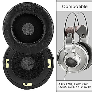 Ear Pads for AKG K701 K702 Q701 Q702 K601 K612 K712 Headphones Replacement Ear Cushions, Ear Covers, Headset Earpads (Sheepskin/Black)