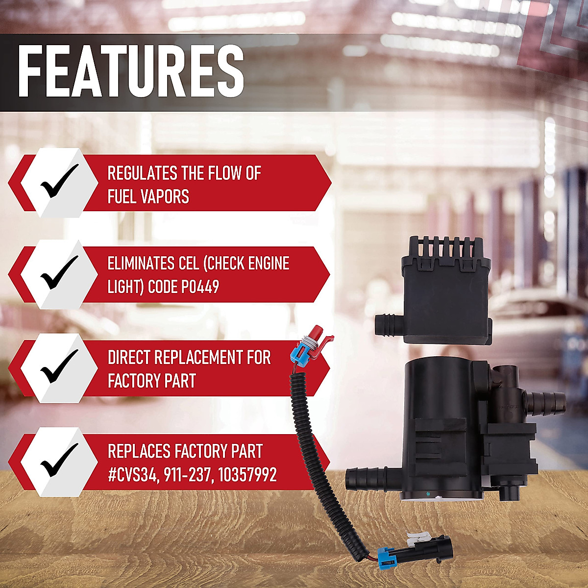 Vapor Canister Purge Valve Solenoid - Compatible with Chevrolet and GMC Vehicles - 2004-2010 - Silverado 1500, 2500 HD Classic, Sierra 2500, 3500 HD - Replaces CVS34, 911-237, 10357992, 19207763