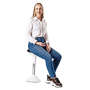SUN-FLEX Ergonomic Height Adjustable Balance Foot Stool at Work Wobble Chair for Home Office Sit Stand Desk Stool with Natural and Active Posture (White)