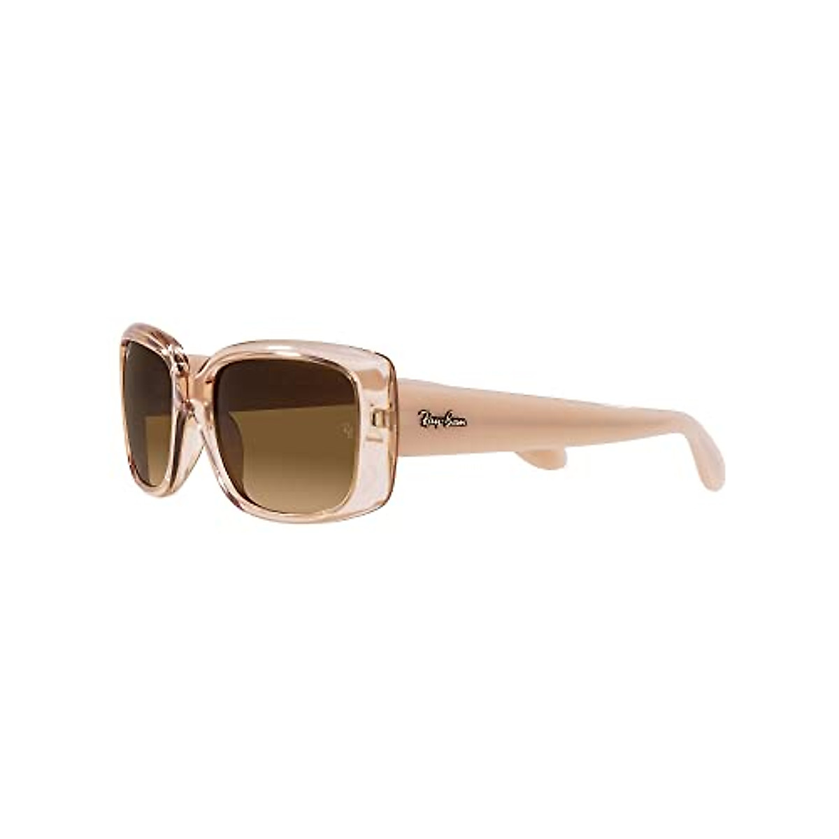 Ray-Ban Women's RB4389 Square Sunglasses, Transparent Brown/Brown Gradient Polarized, 55 mm