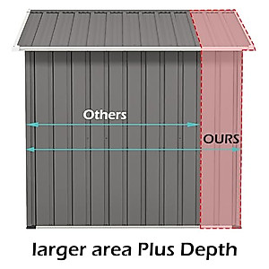 TOLEAD Metal Outdoor Storage Shed 6FT x 4FT, Outside Storage Unit with Triangular Roof & Lockable Door, Steel Utility Tool Shelter for Backyard Garden Patio Lawn, Dark Grey…
