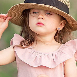 Jstyle 6 Pairs Hypoallergenic Screw Back Earrings for Women 316L Stainless Steel Stud Screwback Earrings Cute Tiny Pearl Heart Flower CZ Stud Earrings Set Multicolored Tone