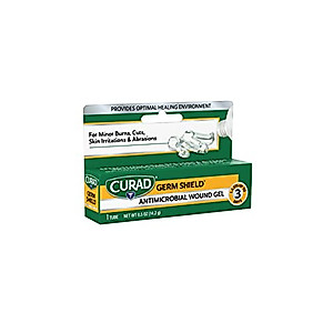 Curad Germ Shield Antimicrobial Wound Gel 0.5 Ounces (Pack of 3), for Topical Cuts, Wounds, Diabetic Sores, MRSA, Bacteria, Fungus, Yeast