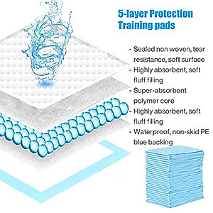 Disposable Puppy Training Pads 100 Count Pee Pads for Dogs, Cats, Rabbits and Guinea Pigs Waterproof Super Absorbent Odour Locking 13” x 18”