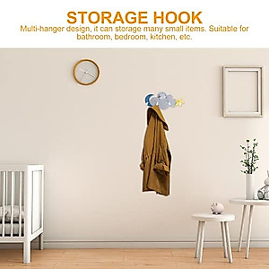GARNECK Children Wall Hook Cartoon Star Moon Wooden Coat Holder Hook for Kids Room Home Kitchen Bathroom Over Door Hanger (Light Grey)