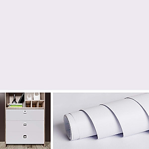 Livelynine Matte White Contact Paper Peel and Stick Waterproof White Wallpaper for Walls Cabinets Countertop Vinyl Covers Kitchen Cabinet Wallpaper for Bedroom Bathroom Removable Paintable 15.8x78.8