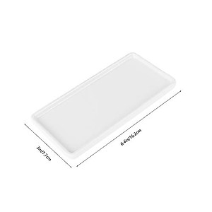 DOITOOL Ceramic Vanity Tray Small , 2 Pcs White Bathroom Tray Bathroom Storage Trays, Bathtub Tray Rectangular Cosmetics Holder for Tissues, Candles, Towel, Soap, Jewelry, Perfume (White)