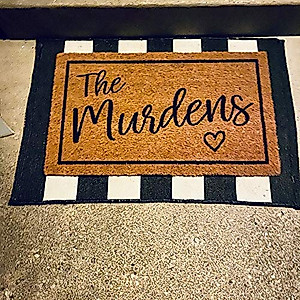 Heartful Custom Doormat Family Name - Premium Quality, Thick & Made in the USA