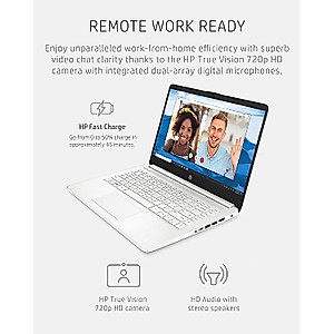 HP Stream 14inch HD Touchscreen Display Laptop, Intel Celeron N4020 Processor, 8GB DDR4 Memory, 128GB Storage (64GB eMMC+64GB Card), WiFi, Bluetooth,1-Year Microsoft 365, Win11, Snow White, W/GaLiMu