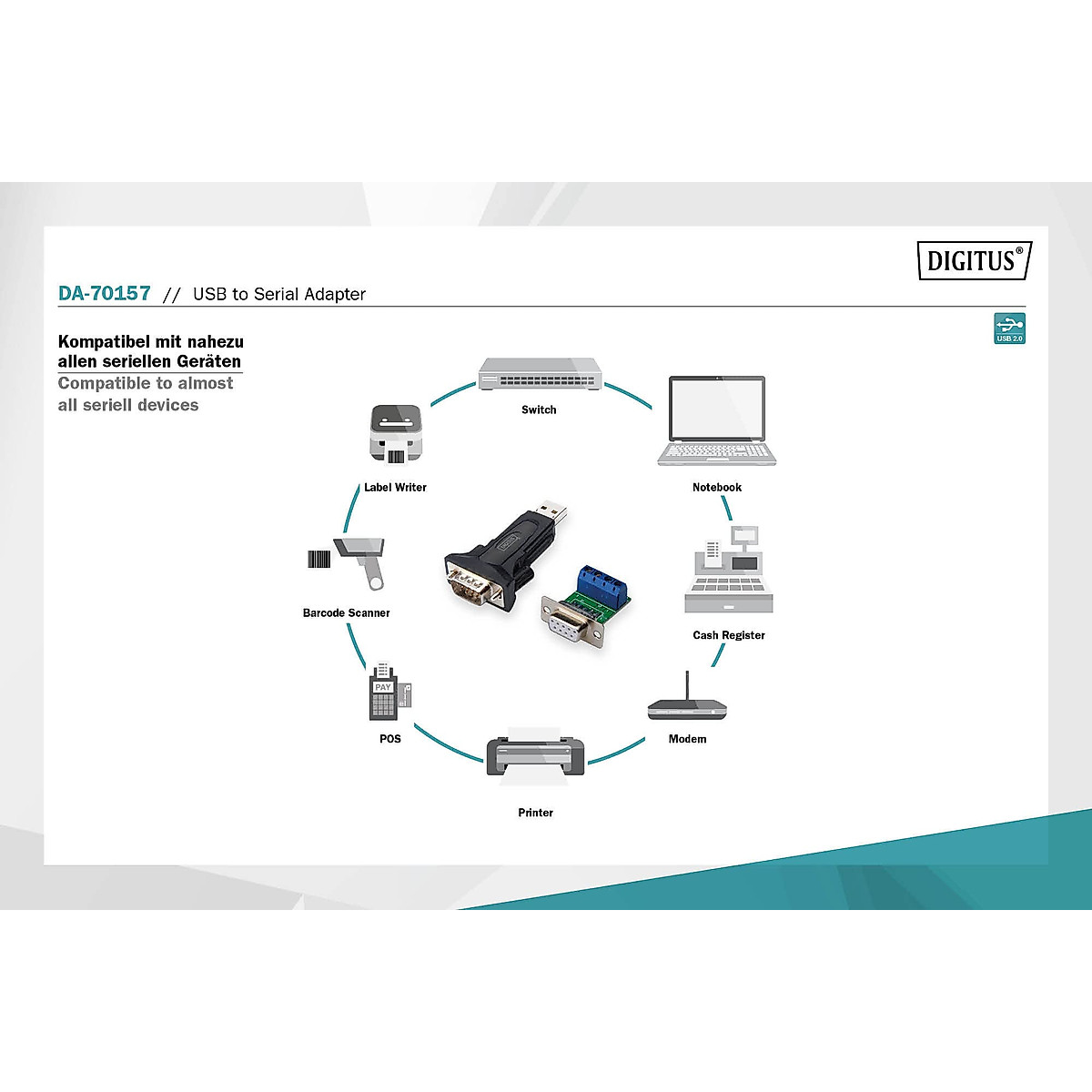 Digitus USB to Serial Adapter, USB 2.0