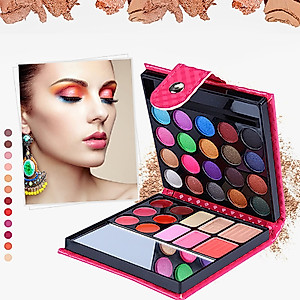 VolksRose Professional All In One Makeup Kit Colorful 20 Eyeshadow, 6 Lip Glosses 3 Blushers 2 Powder 1 Concealer 1 Mirror 1 Brush, Long Lasting Beauty Full Makeup Set, Present Gifts for Girls Women
