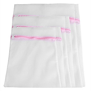 Mesh Laundry Bag For Washing Lingerie And Delicate Garments Women Wash Bag Washing Machine Bag Protect Blouse Hosiery Stocking Underwear Bra Etc With Premium Zipper (Fine Mesh 50x60cm)