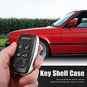 X AUTOHAUX Car Replacement Key Fob Shell Case Black for Land for Rover 2010 2011 2012 2013 2014 2015