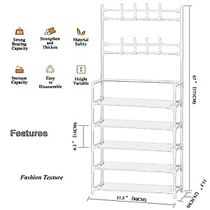 YAN WU YING ® White Shoe Rack, Shoe Shelf, Shoe Storage Organizer for Door, Entryway, Large Shoe Rack for Men,5 Tiers Shoe Organizer