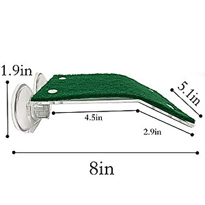 Hamiledyi Turtle Basking Platform Tortoise Climbing Ladder Aquarium Fish Tank Reptile Ramp Resting TerraceArtificial Plastic Grass Pier - 2PCS