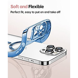 Meifigno Candy Mag Series Designed for iPhone 14 Pro Max Case, [Compatible with MagSafe & Full Camera Lens Protection] for Women Girls, Soft Magnetic Case for iPhone 14 Pro Max 6.7’’, Blue