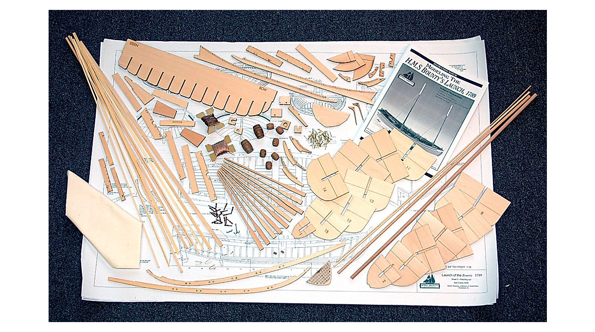 Model Shipways HMS Bounty Launch 1:16 Plank-on-Frame Kit