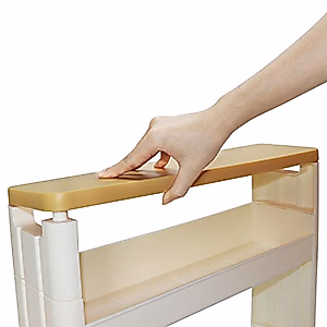 3 Tier Slim Storage Cart Narrow Storage Cart Slide Out Storage Tower Bathroom Organization and Storage Mobile Shelving Unit Organizer Pantry Storage Rack for Narrow Spaces