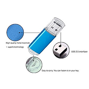 USB Flash Drive 32GB, Maspen Thumb Drive 2.0 High Speed Memory Stick Jump/ Zip/ Pen Drive,Blue,32 GB