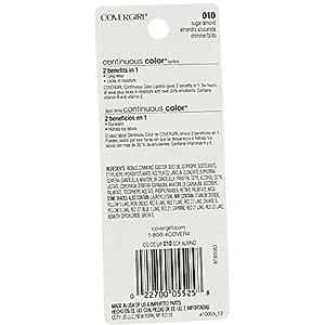 CoverGirl Continuous Color Lipstick, Sugar Almond [010], 0.13 oz (Pack of 5)