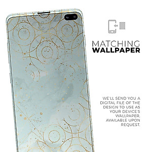 DesignSkinz Karamfila Watercolor & Gold V7 Protective Vinyl Decal Wrap Skin Cover Compatible with The Samsung Galaxy S20 (Screen Trim & Back Glass Skin)