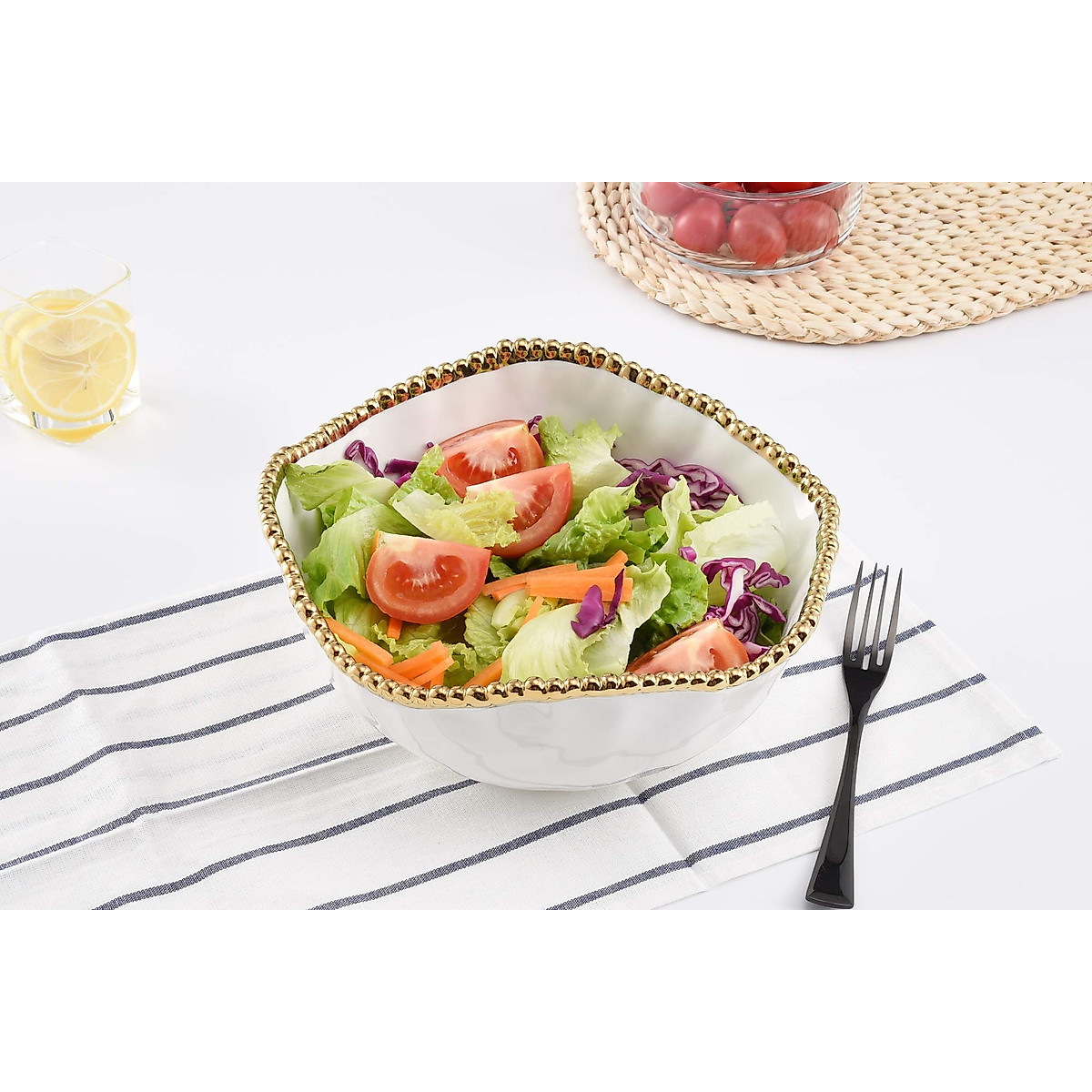 Pampa Bay Golden Salerno Porcelain Large Salad Bowl