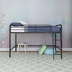 DHP Jett Junior Twin Metal Loft Bed, Black