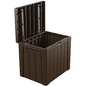 ALIDAM Deck Box Storage Box 30 Gallon Resin Outdoor Deck Box Storage Table Weatherproof Patio Deck Garden Furniture
