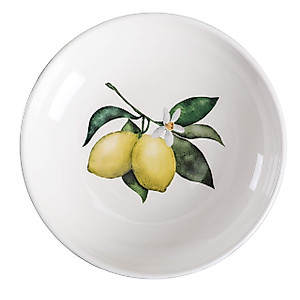 Bico Lemon Dreams Ceramic Pasta Bowl, Set of 5(1 unit 214oz, 4 units 35oz), for Pasta, Salad, Microwave & Dishwasher Safe