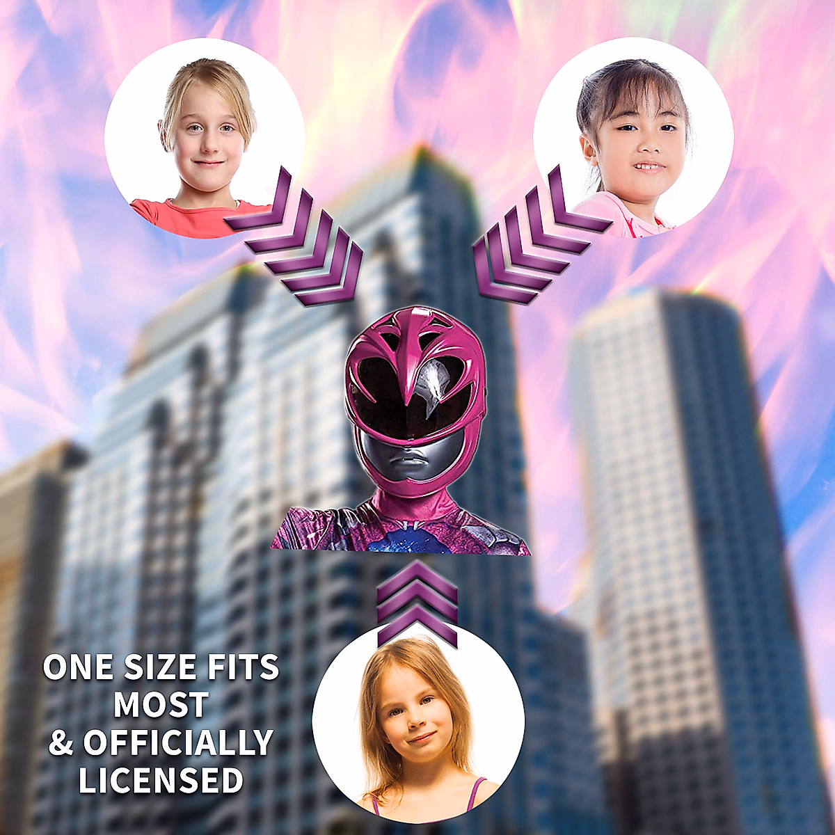 Disguise Pink Power Ranger Movie Mask, One Size