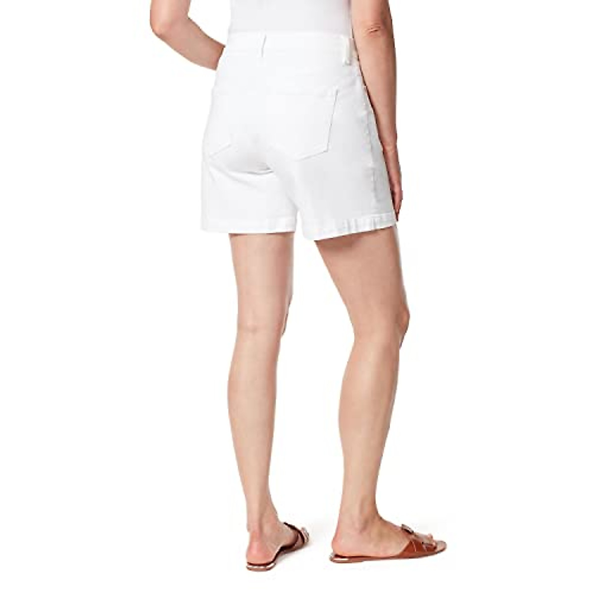 Gloria Vanderbilt Women's Amanda Basic Jean Short, Vintage White, 14 Regular