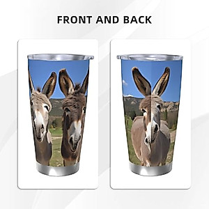 quopvn Funny Donkeys Print 20oz Car Cup Ps Material Lid, Perfect For Hot & Cold Drinks