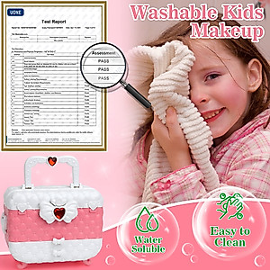 Kids Makeup Kit for Girl Toys, Washable Real Girl Makeup Kit Little Princess Girls Toys, Children Pretend Play Make up Set Kids Toys for 3-10 Year Old Girl Christmas Birthday Gift