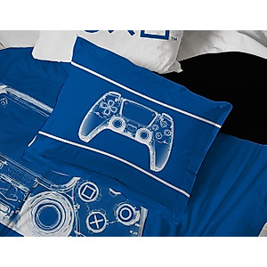 PlayStation X-Ray Gamer 5 Piece Twin Size Bed Set - Includes Comforter & Sheet Set - Super Soft Kids Bedding Fade Resistant Microfiber (Official Product)