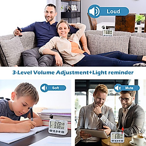 Dual Digital Timer, Kitchen Timer for Cooking Countdown Timers Pomodoro Timer with Magnetic - AAA Batteries Included