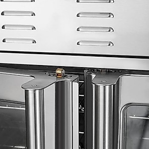 KoolMore 38 in. Full-Size Double Commercial Natural Gas Convection Oven 108,000 BTU With Stacking Kit in Stainless-Steel (KM-DCCO54-NG)