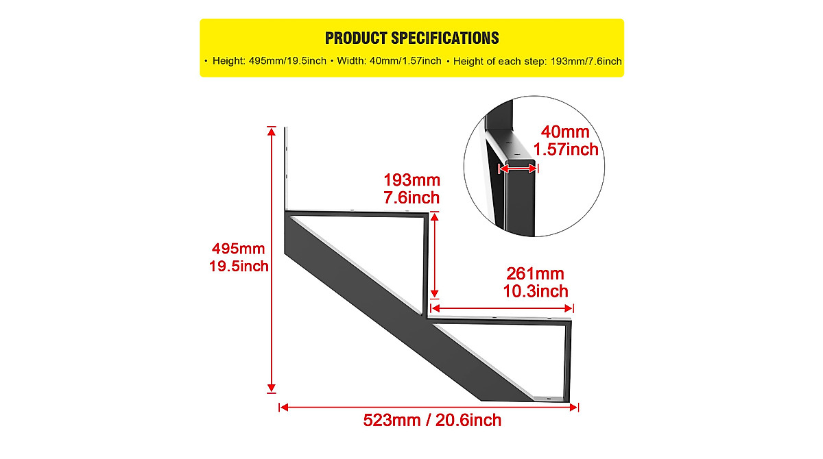 Doniks Steel Stair Step Riser - Perfect for Decks
