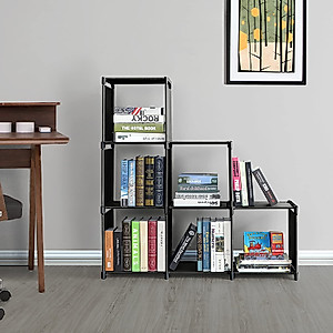 Cube Storage Organizer, 6 Cube Modular Shelves Storage Organizer, DIY Closet Storage Rack for Books Clothes Toys Shoes Arts(Black)-Wishwill