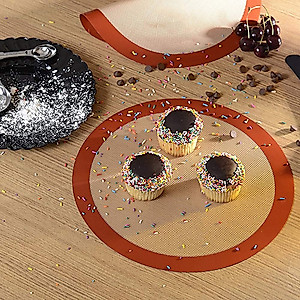 TANYIONE Round 9" Silicone Non-Stick Baking Mat for Pizza(2 Pack)