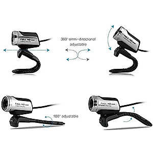 AUSDOM HD Webcam 1080P with Microphone, USB Desktop Laptop Web Camera 12.0MP, Auto Exposure, Pro Streaming Computer Camera for Laptop/Desktop/Skype/FaceTime/YouTube/Yahoo Messenger/Zoom
