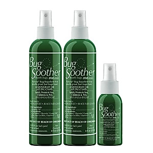 Bug Soother Spray (2, 8 oz) - Natural Insect, Gnat and Mosquito Repellent & Deterrent - DEET-Free - Safe Bug Spray for Adults, Kids, Pets, & Environment - Made in USA - Includes 1 oz. Travel Size