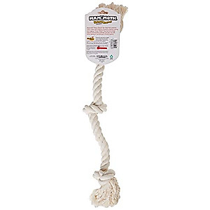 Mammoth Flossy Chews 100 Percent Natural Cotton Rope Dog Toys - Premium White Knot Dog Rope Toy - Interactive Dog Tug Toy - Tug Dog Chew Toy for Medium to Large Dogs - Large 25"