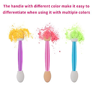 Cuttte 60PCS Disposable Dual Sides Eye Shadow Sponge Applicators, 3 Colors Eyeshadow Brushes Makeup Applicator (Pink, Purple, Blue)